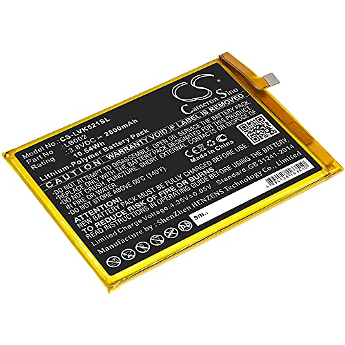 FYIOGXG Replacment Battery for K520, K520T Pro, PABX0000CN, PABX0001CN, PABX0002CN, PABX0003CN, S5 2800mAh / 10.64Wh