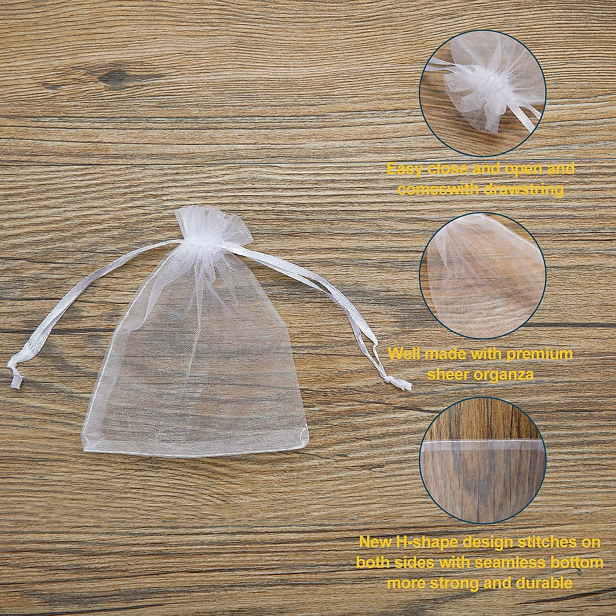 100 Pcs Organza Bags 3×4 Inches, Mixed Color Sheer Organza Gift Bags with Drawstring, Jewelry Favor Pouches Christmas Candy Wedding Birthday Party Bags