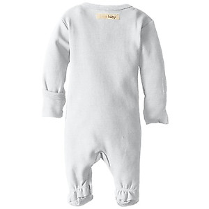 L'ovedbaby Unisex Baby Organic Snap Footie (White, Preemie-NB)