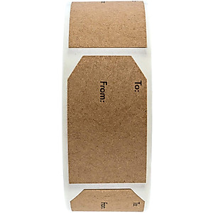 1.15" x 2" Natural Brown Kraft to and from Gift Tag Stickers / 500 Brown Kraft to from Present Labels/Christmas Holiday Present Labels/Made in The USA