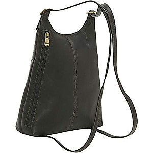 Le Donne Leather Women’s Slim Sling Backpack – Premium Full-Grain Colombian Vaquetta Leather Backpack, 12" x 4" x 9", Tan