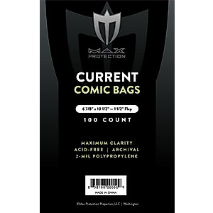 1000 Max Pro Comic Bags Current (Modern) Size (10 Packs of 100ct)