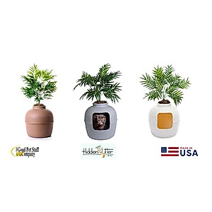 Good Pet Stuff, The Original Hidden Litter Box, Artificial Plants & Enclosed Cat Planter Litter Box, Vented & Odor Filter, Easy to Clean, White Birch