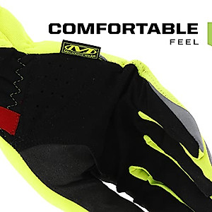 Mechanix Wear: Hi-Viz FastFit Work Gloves with Secure Fit Elastic Cuff, Reflective and High Visibility, Touchscreen Capable, Safety Gloves for Men, Multi-Purpose Use (Fluorescent Yellow, Medium)