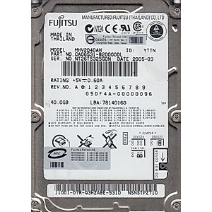 MHV2040AH, PN CA06531-B20000DL, Fujitsu 40GB IDE 2.5 Hard Drive