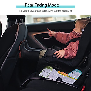 HEYTRIP Car Seat Protector, 2 Packs, Rear-Facing/Forward Facing Car Seat Mat for 0~12 Years Old Children, Waterproof, Easy Cleanup, Non-Slip, Fit Most Car Seats(Black Blue)