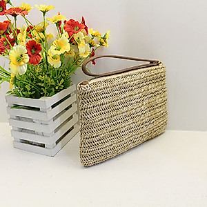 VALICLUD Straw Bag s for Women Woven Bag Straw Purse Straw Clutch Hand Bags Purses for Women Shoulder Bag Girl Wallet Woman Wallet Staw s for Wallet for Women Small Zipper Miss Tote Handbag