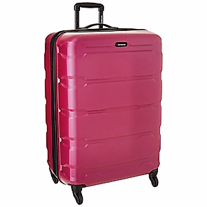 Samsonite Omni PC Hardside Expandable Luggage with Spinner Wheels, Radiant Pink, Checked-Large 28-Inch