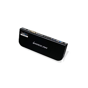 IOGEAR USB 3.0 9 in 1 Universal Docking Station - Dual Monitor with HDMI n DVI/VGA - 2 x USB 3.0 - 4 x USB 2.0 - Gigabit Ethernet - 3.5mm Audio Out - Laptop - Ultrabook -PCs - Mac - More - GUD300