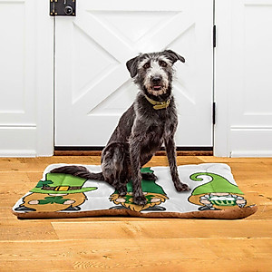 YETTASBIN St. Patrick's Day Gnome Crate Pet Bed, Portable Washable Dog Cat Mat, Soft Comfortable Pet Mattress with Non-Slip Bottom for Dogs Cats Sleeping, 36 x 24 Inch