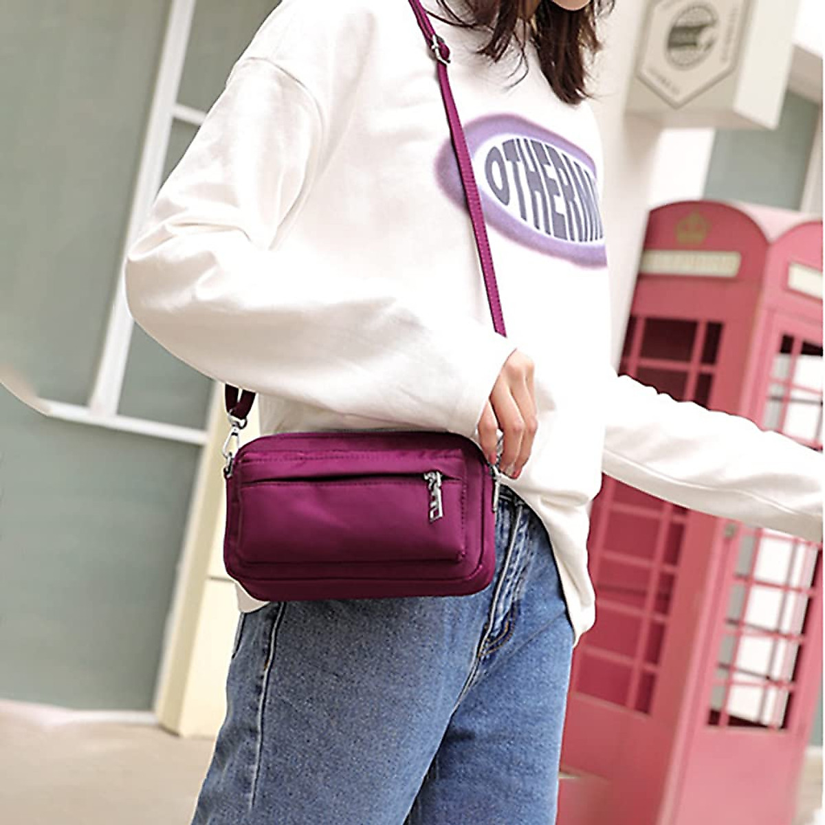 Mudono Wrist Bag for Women Waterproof Crossbody Purse Lightweight Shoulder Bag Small Pocketbooks Phone Handbag