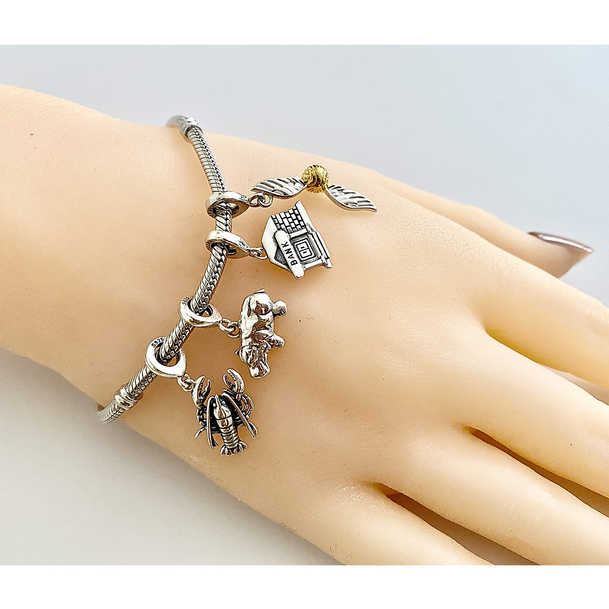 BOLENVI Hippo Hippopotamus Africa 925 Sterling Silver Pendant Charm Bead For Pandora & Similar Charm Bracelets or Necklaces