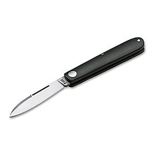 Böker Prime EDC Black Barlow Traditional Slipjoint Folding Pocket Knife, Deep Black Micarta Scales, N690 Satin Blade, Nail Nick Opener, Made in Solingen Germany