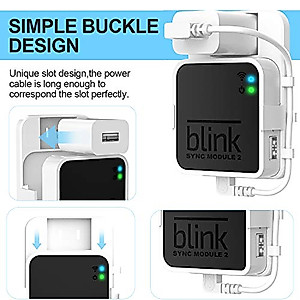 Outlet Wall Mount for Blink Sync Module 2, Mount Bracket Holder for Bink Ourdoor Indoor Camera Security with No Messy Wires Easy to Move (White)
