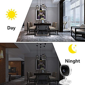 Wireless Security Camera 1080P,180 Degree Panoramic Camera with Motion Detection,Night Vision,Two-Way Audio,Home Security WiFi IP Camera for Office/Baby/Nanny/Pet Monitor (White-2 Pack)