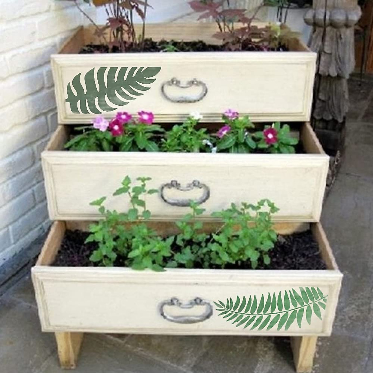 Large Leaf Stencils for Painting (12x16 Inch) - Wall Stencils for Painting Large Pattern – Stencils for Painting on Walls, Furniture & Art –Scrapbooking Tropical Stencil Vinyl -Incl. Palm Leaf Stencil