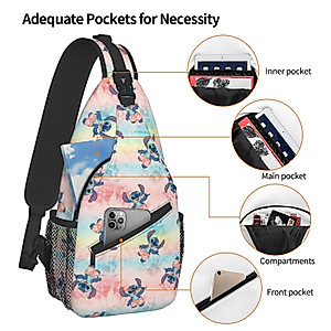 Sling Bag, Cartoon Crossbody Sling Backpack Travel Hiking Chest Bag Daypack for Purses Shoulder Bag Women Men's