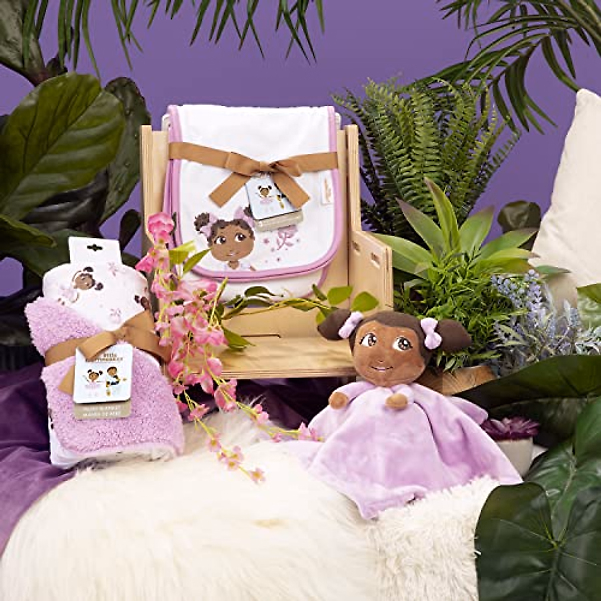 Little Muffincakes Plush Baby Blanket 30" x 40" Soft Fleece, Ballerina Theme (Zhara) for Newborn & up, Pink, Crib