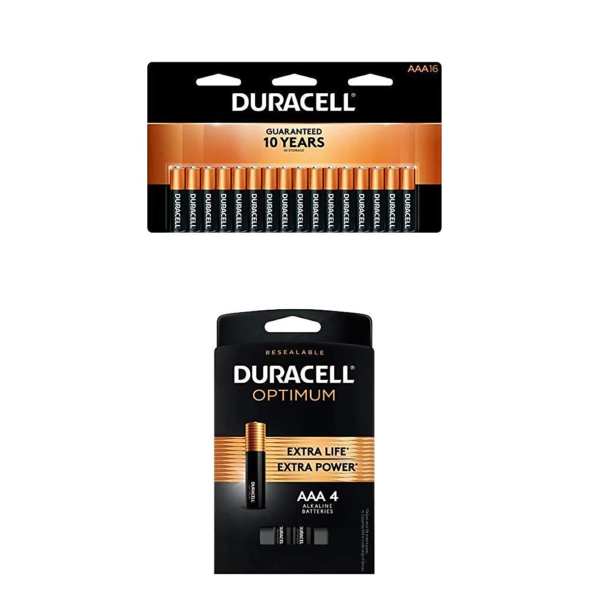 Duracell - Coppertop AAA Alkaline Batteries 16 Count + Optimum AAA Batteries | 4 Count | Long Lasting Double A Battery | Battery Alkaline AA