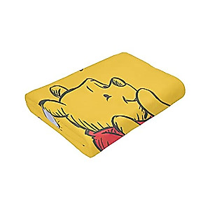 Jvolxui Cute Cartoon Bear Blanket Super Soft Flannel Blanket Luxury Warm Plush Bedding for Sofa Living Room Bedroom, Black1, S 50''x40''