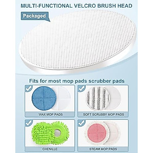 600RPM Electric Spin Scrubber, BIUBLE Cordless Cleaning Brush with Adjustable Long Handle, 5 Upgrade Replaceable Brush Heads & Velcro, Bathroom Shower Cleaning Scrubber for Bathtub Grout Tile Floor
