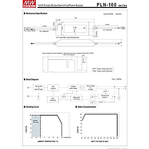 MW Mean Well PLN-100-24 24V 4A 96W Single Output LED Switching Power Supply with PFC