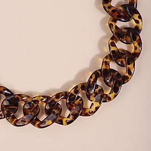 Wiwpar Acrylic Bag Straps Chunky Chains Shoulder Bag Handle Shoulder Straps Replacement Amber for Women's Handbags (Style 2)