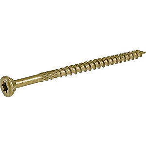 Power Pro 967778 Wood Screws, #9 x 3, Premium Outdoor Deck Screws, Rust Resistant, Epoxy Coated Bronze, 1/4 Keg, 2000 pcs
