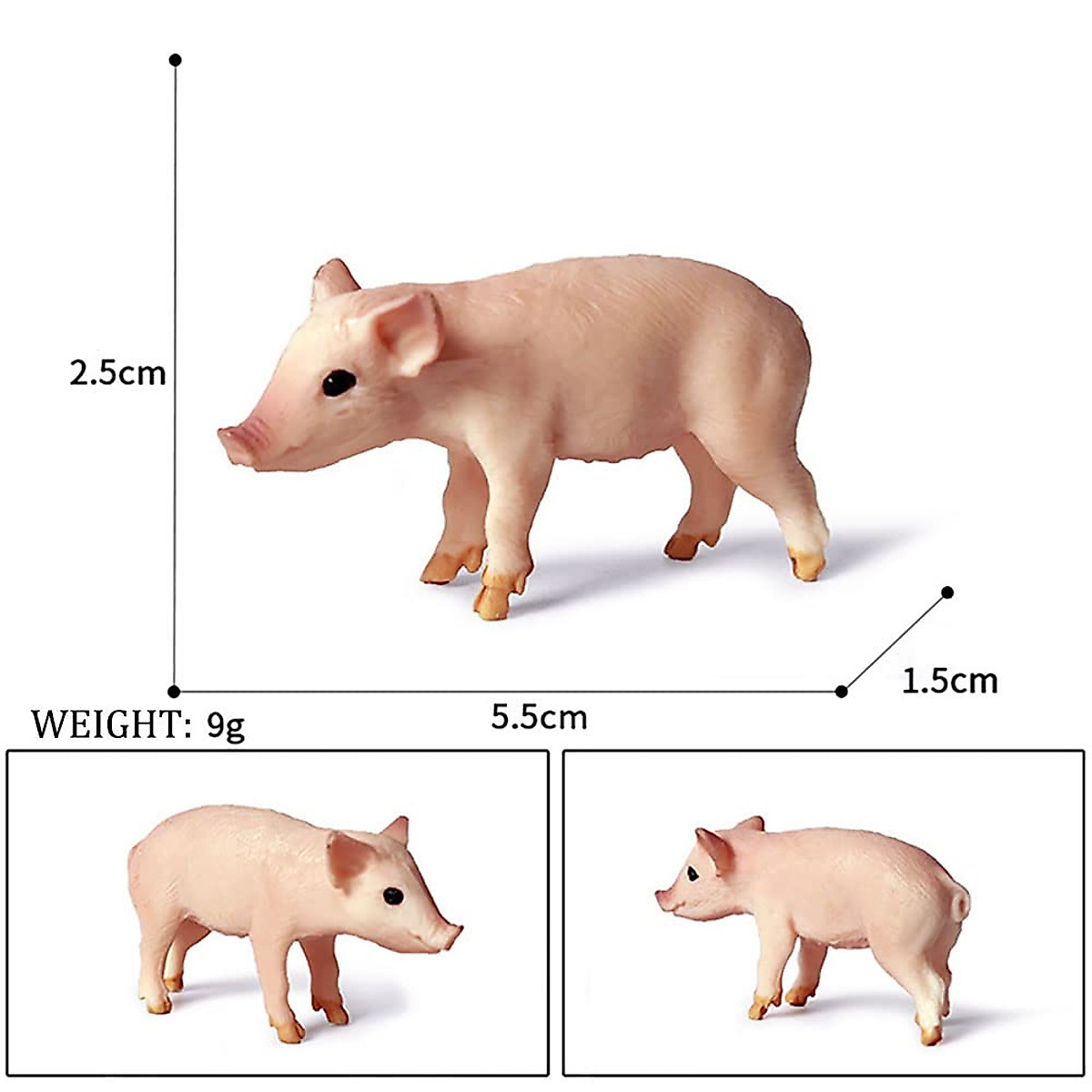BLAPNK 4 Pcs Realistic Farm Pig Animals Model Figure Toy Set, Barn Farm Pig Family Figurines Collection Playset Preschool Science Educational Learn Cognitive Props