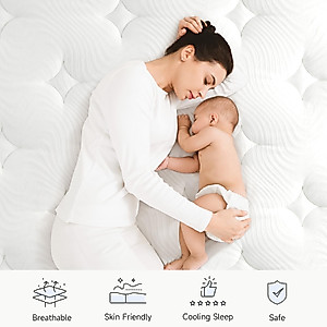 Vesgantti Queen Mattress, 10 Inch Hybrid Innerspring Mattress with Memory Foam, Support & Pressure Relief, Medium Firm Feel Mattress in a Box (60x80x10Inches, Queen Size)