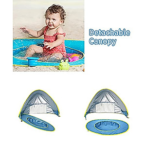 Bycc Bynn Baby Beach Tent, Pop Up Portable Beach Canopy, UV Protection Sun Shelter with Pool for Infant (Stripe-Pink)