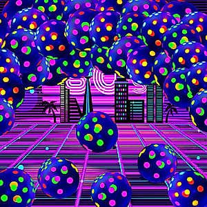 50 Pcs Glow in The Dark Balloons Neon Balloons Decoration Neon Party Supplies UV Blacklight Latex Balloons 12 Inch Reactive Fluorescent Mini Polka Dots Balloons for Neon Glow Party (Transparent)