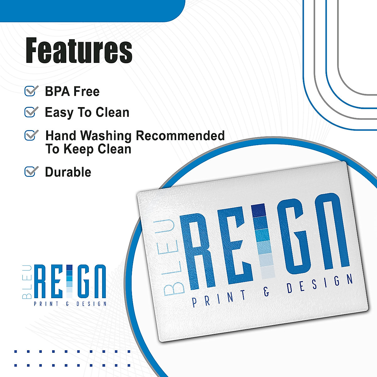 Bleu Reign Cutting Board Personalized Custom Name Puerto Rico State License Plate 11x15 inches Textured Glass