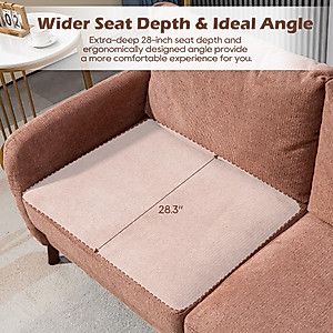 Consofa Loveseat Sofa, 69.3'' Small Modern Loveseat Couch for Small Spaces, Comfy 2 Seater Sofa with Solid Wooden Legs, Removable Cover, Mid Century Modern Couch for Living Room (Pink)