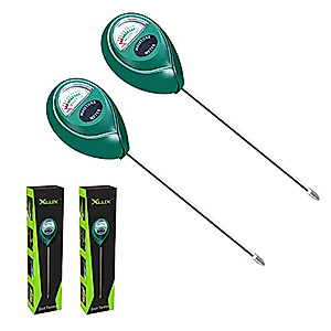 XLUX Soil Moisture Sensor Meter Water Monitor, Hygrometer for Gardening, Farming,Plants, No Batteries Required, 2 Pack