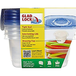 Glad Food Storage Containers - To Go Lunch Containers - 32 Ounce - 4 Containers