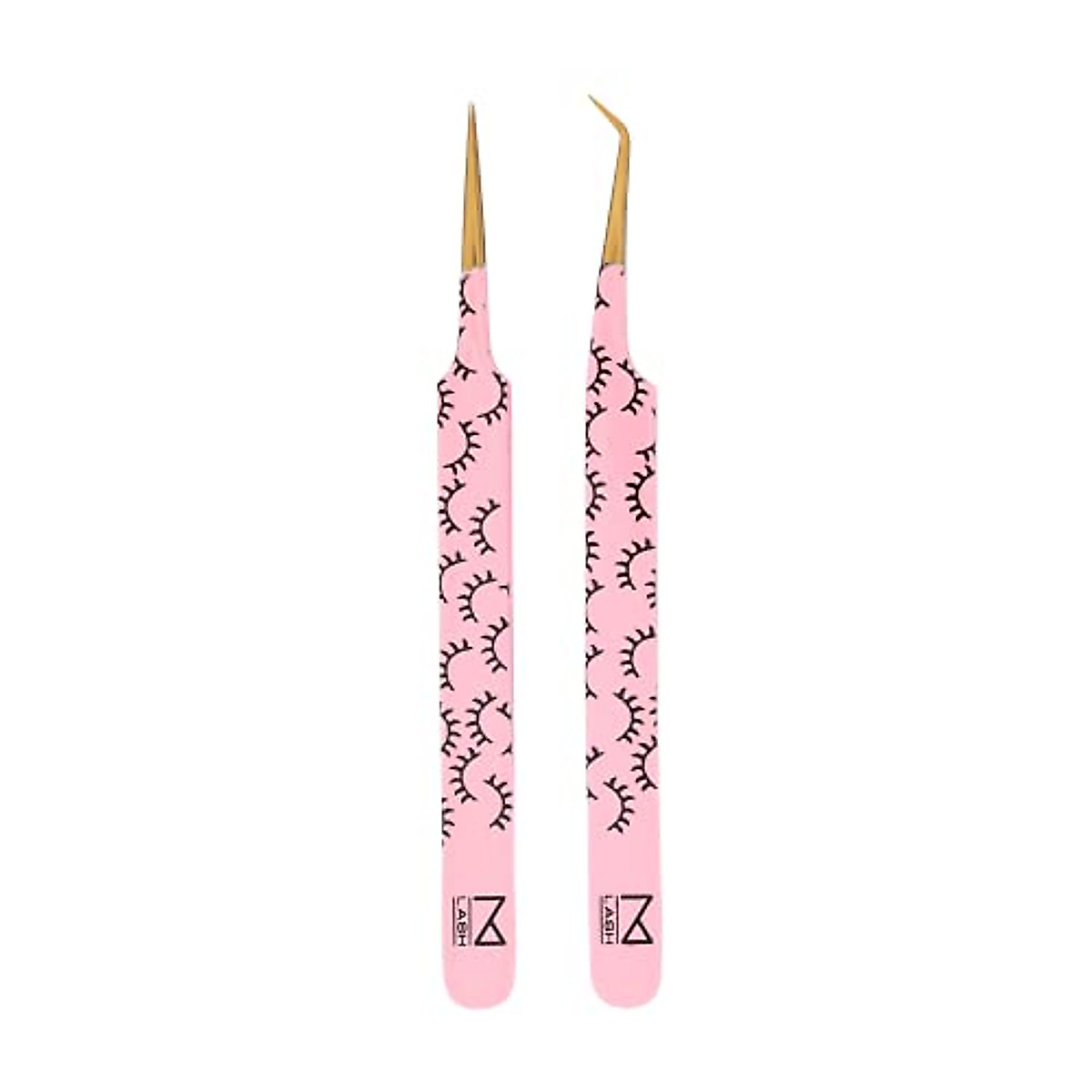 M LASH Eyelash Extension Tweezers (Set of 2) - Professional & Precision Lash Tweezers for Eyelash Extensions - Volume & Straight Tweezer for Stunning Results (PL)