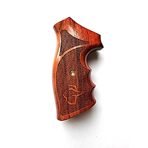 BMPL Hardwood Luxury Laser Grips Compatible with Taurus Medium/Large Frame.357 M44, 65, 66, 80, 82, 83, 96, 431, 441, 607, 608, 669 Revolver Handmade, Brown,Red