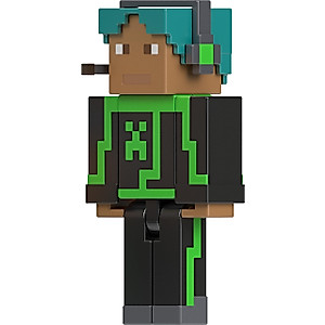 Mattel Minecraft Creator Series Action Figure & Accessories, 3.25-inch Scale Camp Enderwood eSports Jacket Toy & DLC Codes
