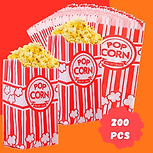 200 Pieces Paper Popcorn Bags 2 oz Pop Corner Bags Individual Servings for Popcorn Machine Party Disposable Pop Corn Storage Christmas Bag Bulk