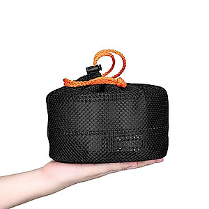 Peidesi Camping Cookware Mess Kit, Portable Camp Stove Pots and Pans Set, Carabiner, Folding Knife, Fork Spoon Kit, Carry Mesh Bag,Teapot for Backpacking, Outdoor Camping, Hiking and Picnic（16Pcs）