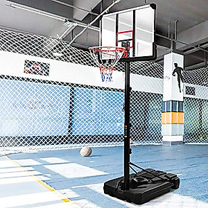 HomSof Portable Basketball Hoop Basketball System 6.6-10ft Height Adjustment for Youth Adults LED Basketball Hoop Lights,Colorful Lights,Waterproof,Super Bright，6.6Ft-10Ft