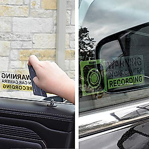 Mandala Crafts Car Anti-Theft Security Surveillance Camera Audio Video Recording Front Adhesive Window Sticker Decal (6)