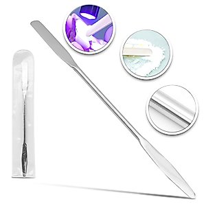 Scientific Labwares Lab Micro Double Ended Spatula Round/Tapered Arrow End, Flat Ends 50 mm X 9 mm, 7" Length, Stainless Steel