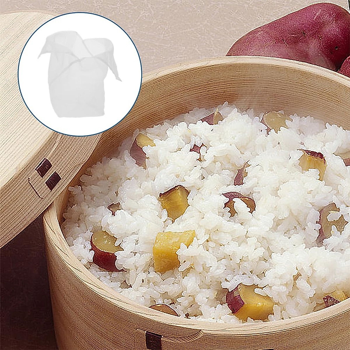 Veemoon Sushi Rice Cooking Net Bag: Rice Cooker Napkin Kitchen Steamer Basket Mesh Liner Sushi Rice Cooking Napkin Cooking Steam Cloths for Home Kitchen Cooking