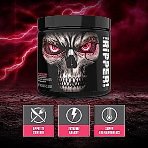 JNX SPORTS The Ripper! Fat Burner Dietary Supplement with Super Thermogenesis, Appetite Control & Extreme Energy, Men & Women | Raspberry Lemonade | 30 SRV