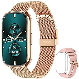 KALINCO Slim Fitness Tracker, Smart Watch with Heart Rate, Blood Oxygen, Blood Pressure and Sleep Monitor, Activity Tracker & Pedometer, Calories Step Counter for Women Men, 2 Bands Included
