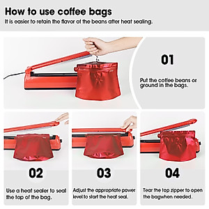 3.5oz 1/5 lb 60pcs Coffee Bags with Valve,Vented Coffee Bag Barrier Bags Store Bags Coffee Packaging Coffee Storage Pouches Stand-up Bags for Food Diamond Shaped Need to Use Heat Sealing Machine（Red）