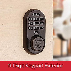Kwikset 99380-002 Halo Wi-Fi Smart Lock Keyless Entry Electronic Keypad Deadbolt Featuring SmartKey Security, Venetian Bronze