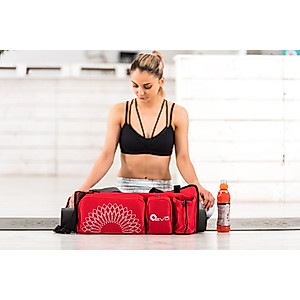 Yoga Mat Bag with Separate Shoe Compartment, Padded Pockets and Metallic Accessories (grey 2)